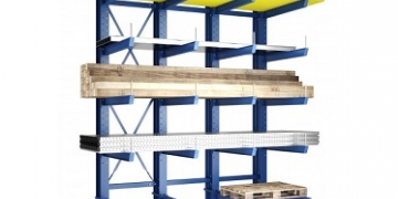 Kragramregale für Langgutlagerung und Tafel- und Plattenlagerung